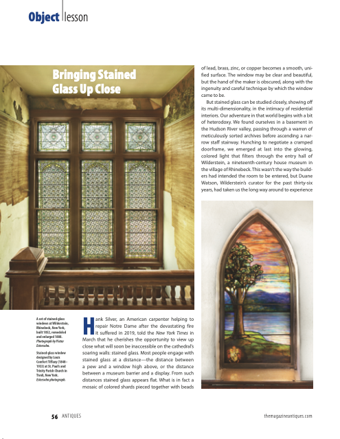 The Writing Of: Bringing Stained Glass Up Close (Magazine Antiques Jul ...
