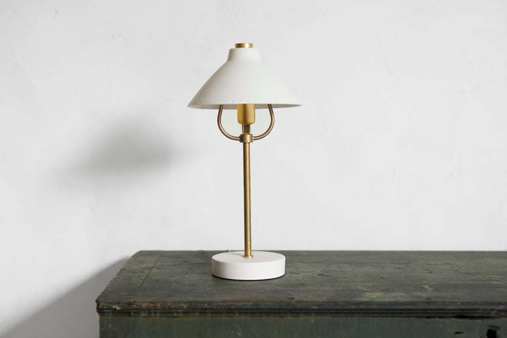 Porcelain and Brass Library Lamp — luxury lighting – Quittner