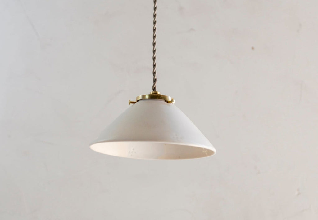 Angle Porcelain Pendant - Porcelain + Brass Luxury Lighting – Quittner